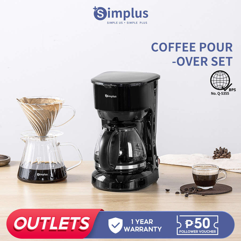 Simplus Drip Coffee Maker Pour Over Coffee Maker High Borosilicate ...