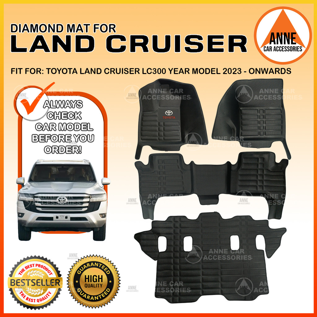 5D Diamond Deep Dish Matting for Toyota Land Cruise 300 / LC300 / 2023 ...