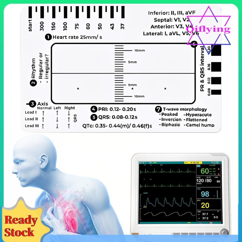 ECG 7 Step Ruler Portable ECG Measuring Card Reference Tool for ECG ...