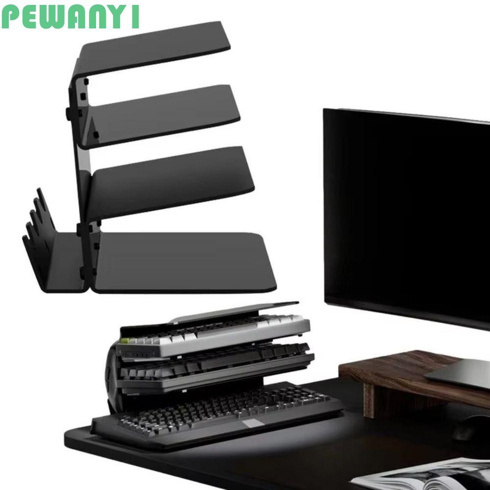 PEWANY1 Keyboard Plate Display Stand, 3 Tiers Clear Game Mouse Storage ...