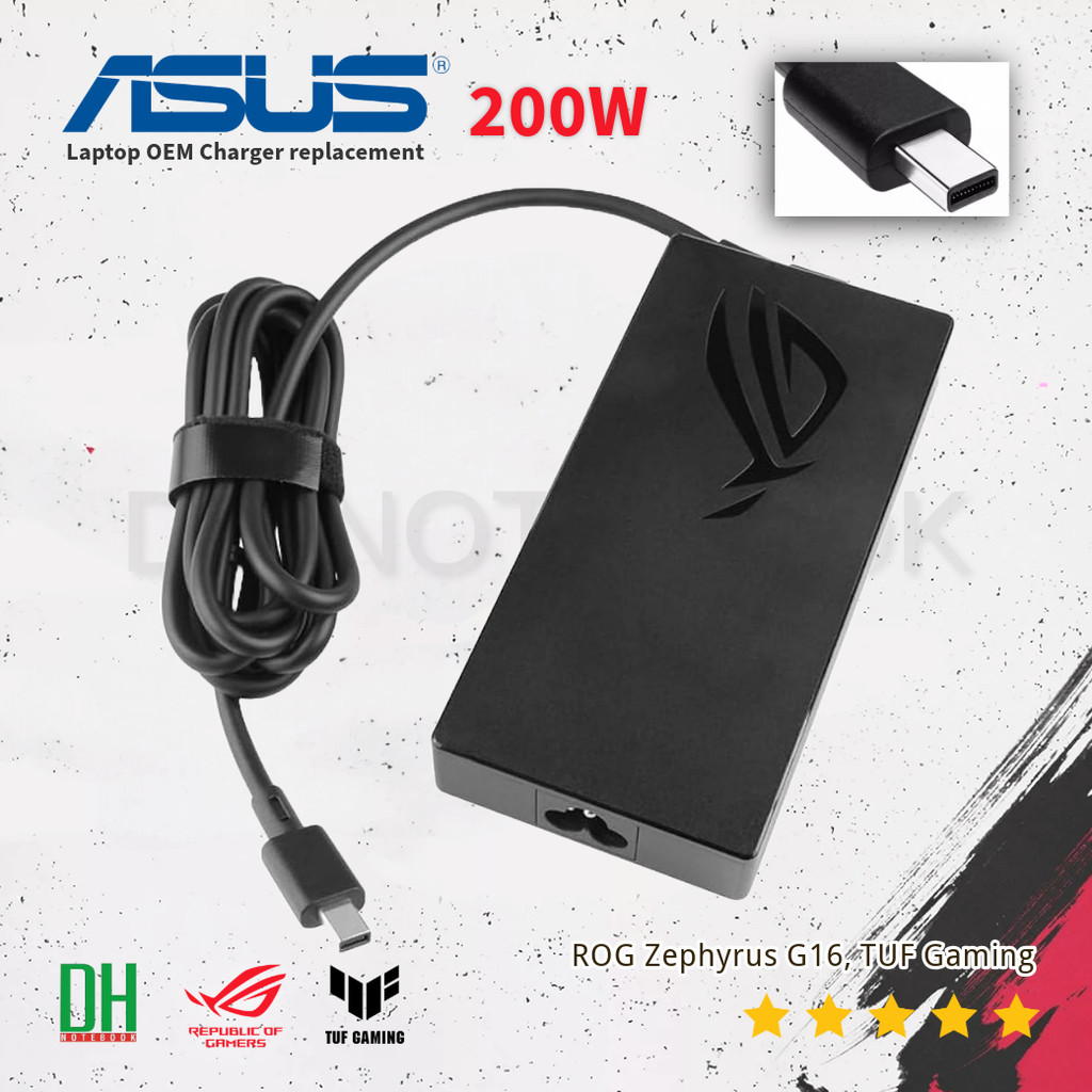 ROG Zephyrus G16 Power Charger Adapter TUF Gaming: 200W 20V 10A Square ...