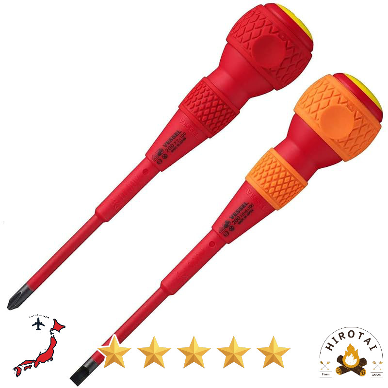 VESSEL Insulated Ball Grip Screwdriver Set (2-Piece) +2x150 / -6x150 ...
