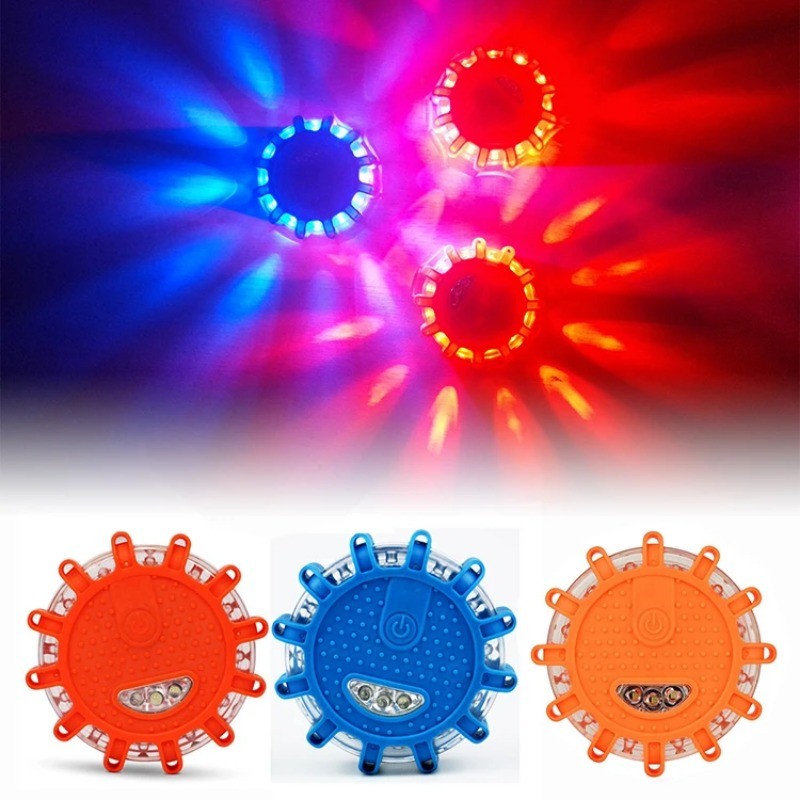 Led Flares Emergency Lights Roadside Safety Beacon Disc Flashing ...