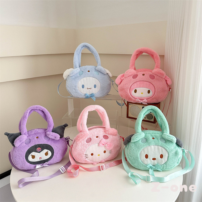 Kawaii Hello Kitty Sanrio Plush Bag Kuromi Cinnamoroll Backpack Handbag ...