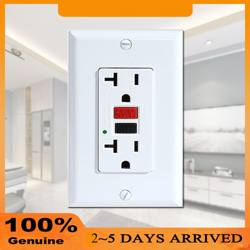 2-Gang GFCI Duplex Safety Outlet Wall Outlet 20A 250v Universal Outlet ...