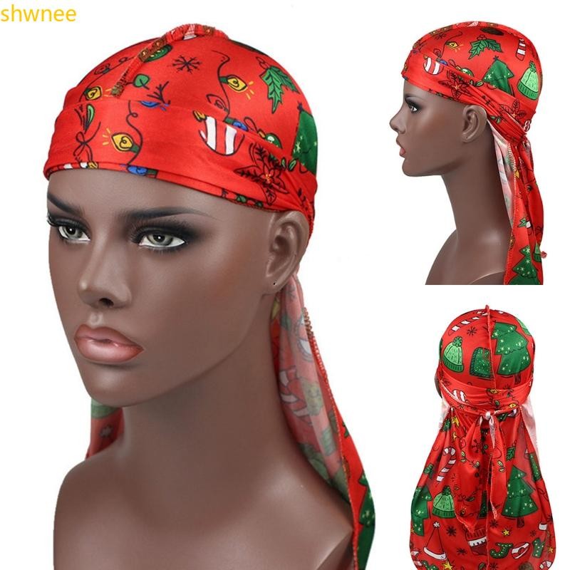 Shwnee Adjustable Durags Cap Silky Satin Durag Cap Unisex Doo Rag Biker ...
