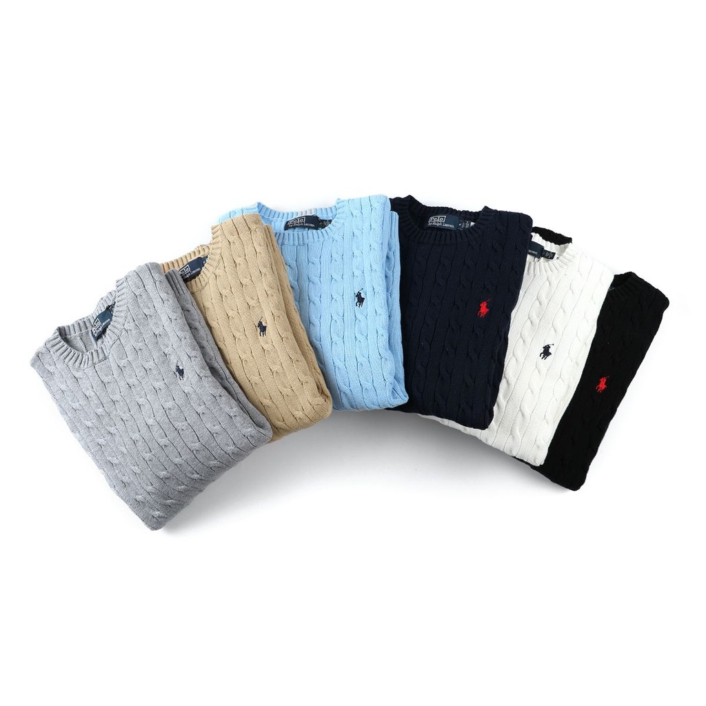 RL men's sweater classic Horse Logo Ralph cotton knitted crewneck ...