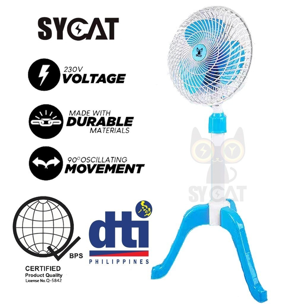 SYCAT Stand Fan Shakeable head Strong Wind Floor Fan 3 Blade Stand Fan ...