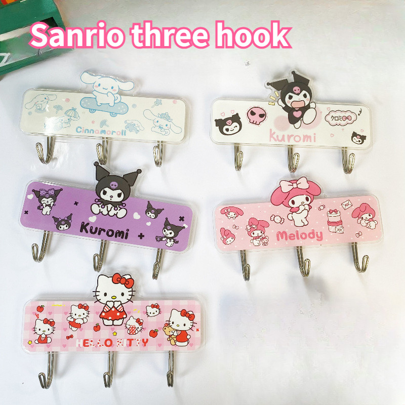 Sanrio Wall Hook Organizer Decorative Hello Kitty Kuromi Melody ...