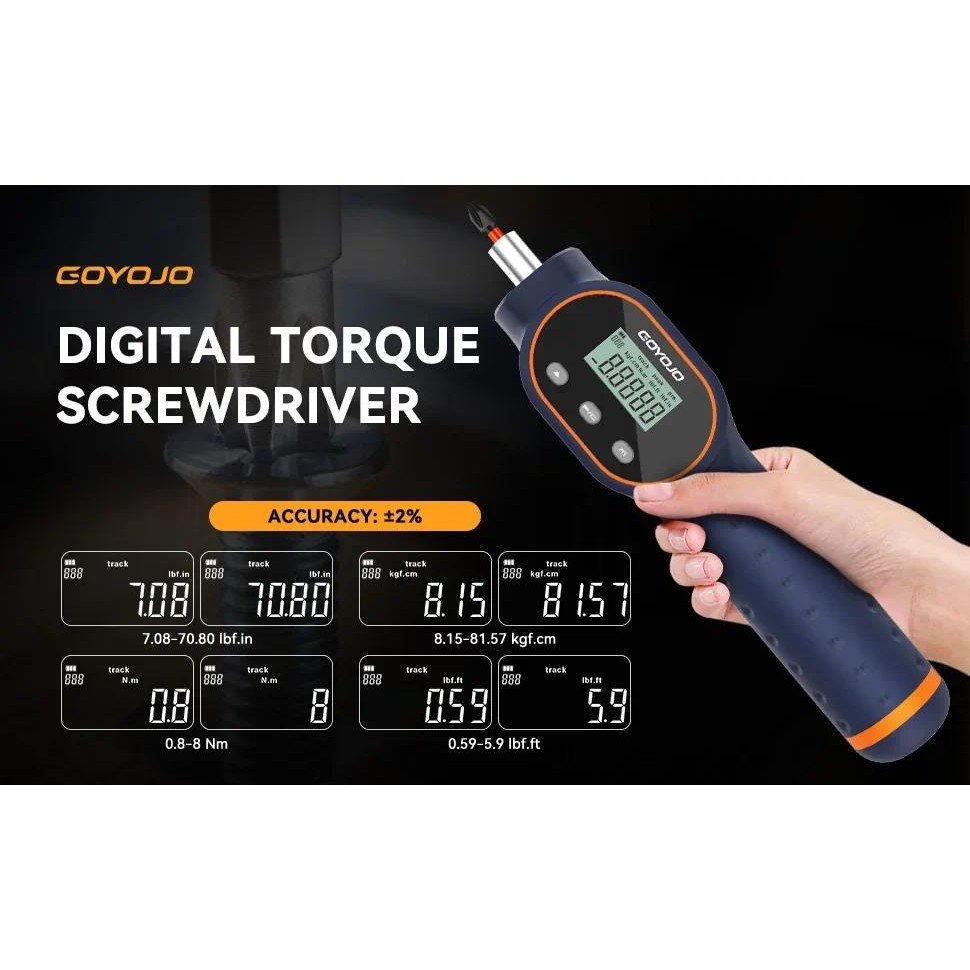 Digital Torque Screwdriver Set 7.08-70.8 in-lb, 1/4” High Precision ...