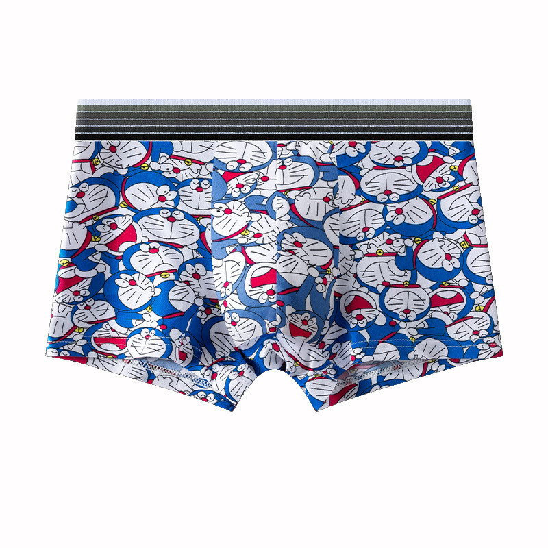 Men Underwear Cartoon Printed Boxer Briefs Boys Pants Breathable Boxer ...