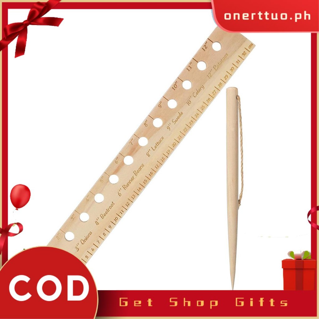 Planting Ruler and Dibber Set Include 1 Seed Spacing Interval Ruler ...