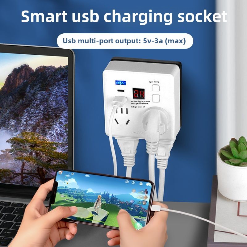 Extension Cord Timer Switch Socket Electric Car Charging Time Automatic Off Extension Socket