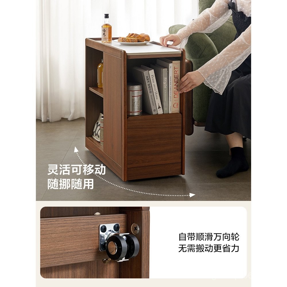 Linshi Home Stone Plate Coffee Table Movable Living Room Sofa Small ...