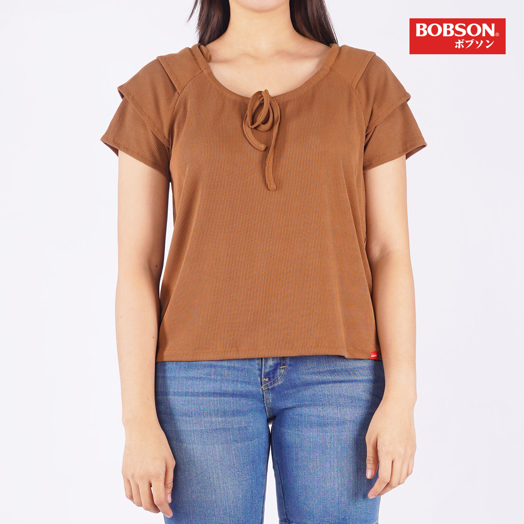 Bobson Japanese Ladies Basic Tees Boxy Fit 163640-U (Brown) | Shopee Philippines