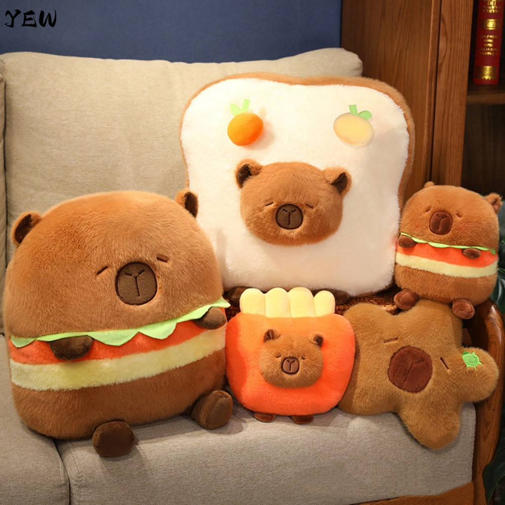 YEW Capybara Pillow, Simulation Bread Hamburger Stuffed Plush Toy, 20 ...