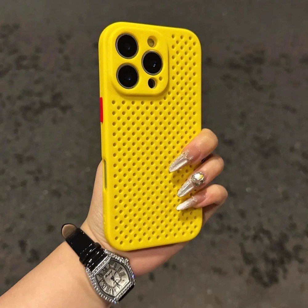 Solid Color Mesh Breathable and Heat Dissipating Silicone Phone Case ...
