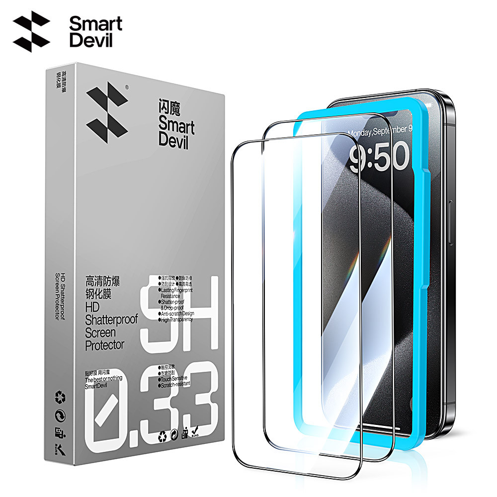 SmartDevil 9D Tempered Glass Compatible For iPhone 15/15 Plus/15Pro Max ...