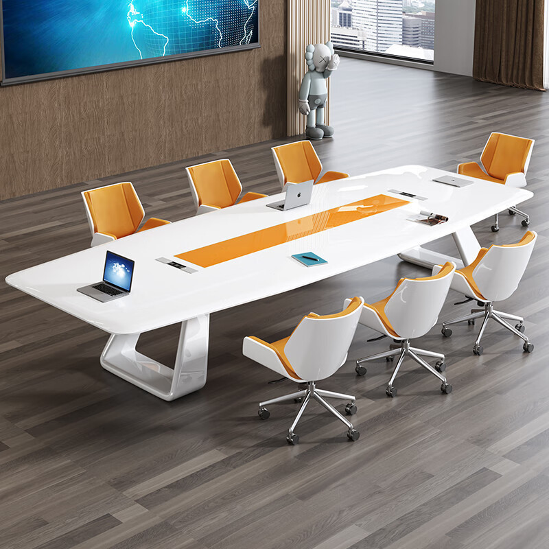 【FYS】Paint Conference Table Creative White Fashion Office Long Desk ...
