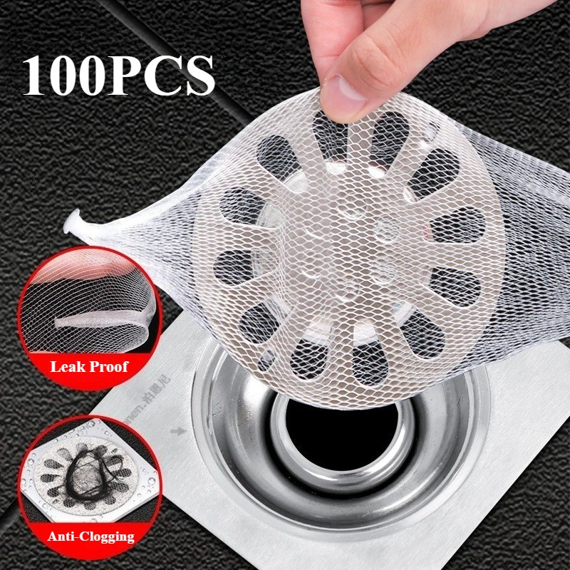 100pc Disposable Anti-blocking Filter Screen Filter Screen Hair Catcher ...