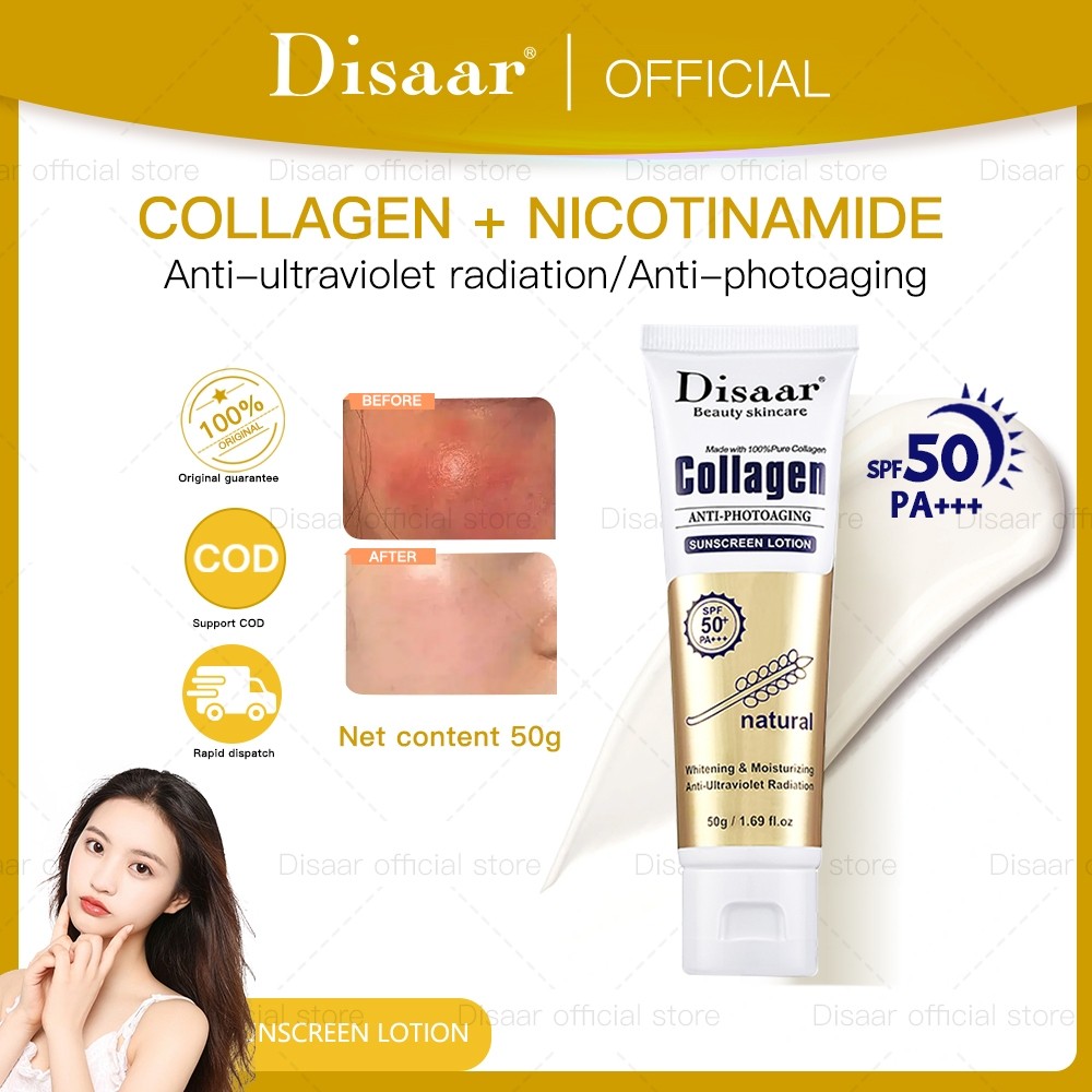 Disaar Collagen Sunscreen lotion SPF50+ PA+++ Sunblock Anti-Photoaging ...