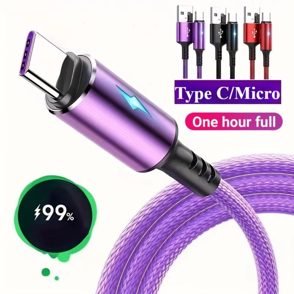 5A Fast Charger Cable For Android Fast Charging Type C With Led Light ...