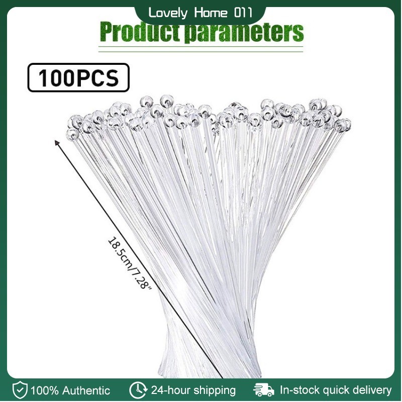 100Pcs Clear Coffee Stirrer Rod Cocktail Paddle Drink Bar Stirrers Ball ...