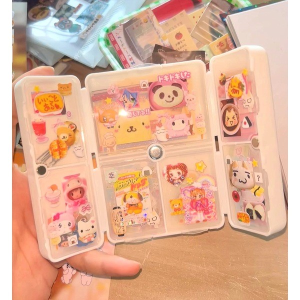 Steve Cute And Compact 7-grid Mini Paper Clip Sticker Storage Box ...