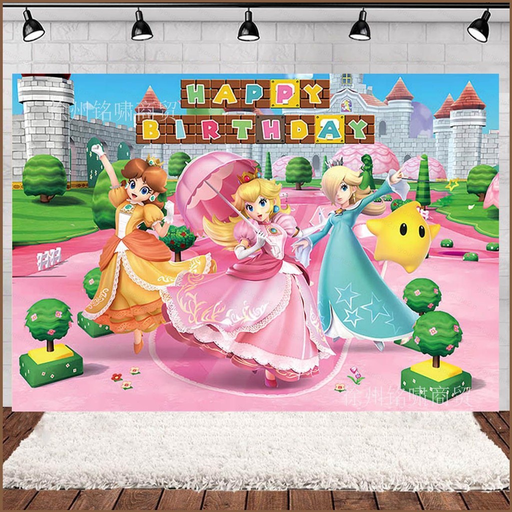 sy Princess peach theme decorated Celebrate birthday Party Photography ...