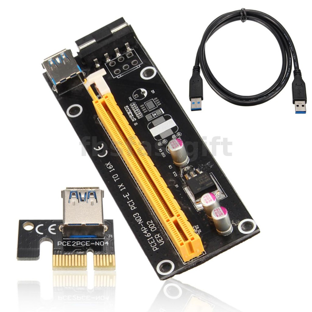 1X to 16X PCI-E Graphics Card Extension Cable USB 3.0 Expansion Card ...