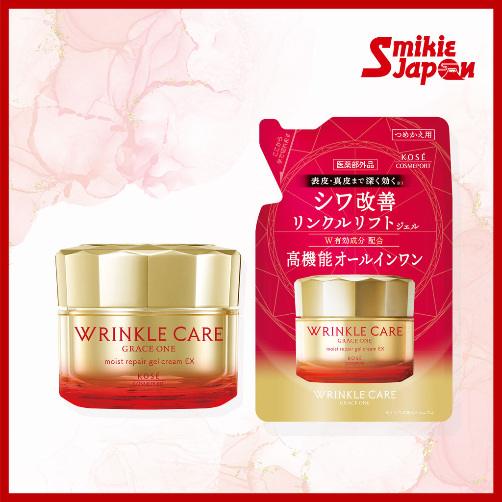 KOSE GRACE ONE Wrinkle Care Moist Repair Gel Cream EX All-In-One 100g / Refill 90g Direct From ...