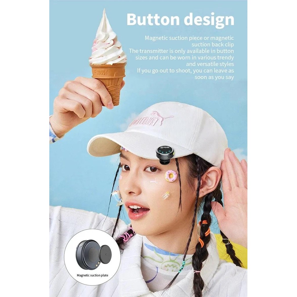 Mini S3 Wireless Microphone Magnetic Buckle Lavalier Mic 2.4G Portable ...