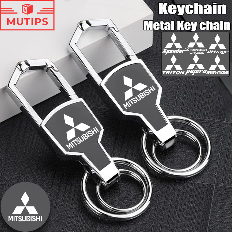 Mitsubishi Keychain Portable Car Key Chain Laser Logo Metal Key Buckle ...