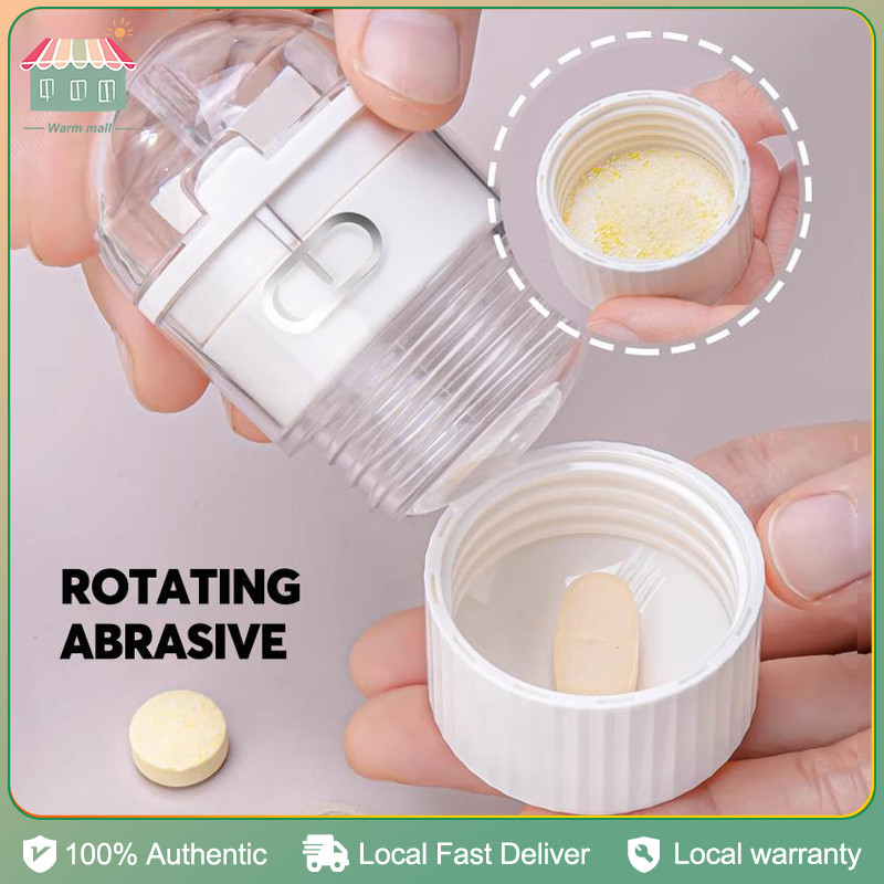 Tablet Pill Cutter Splitter Crusher Grinder with Powder Brush Case ...