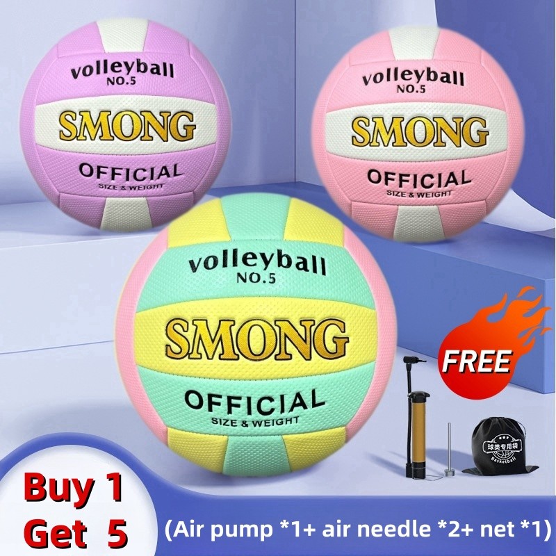 Volleyball Ball Original Size 5 Pink Indoor Outdoor Kids Adults Beach ...