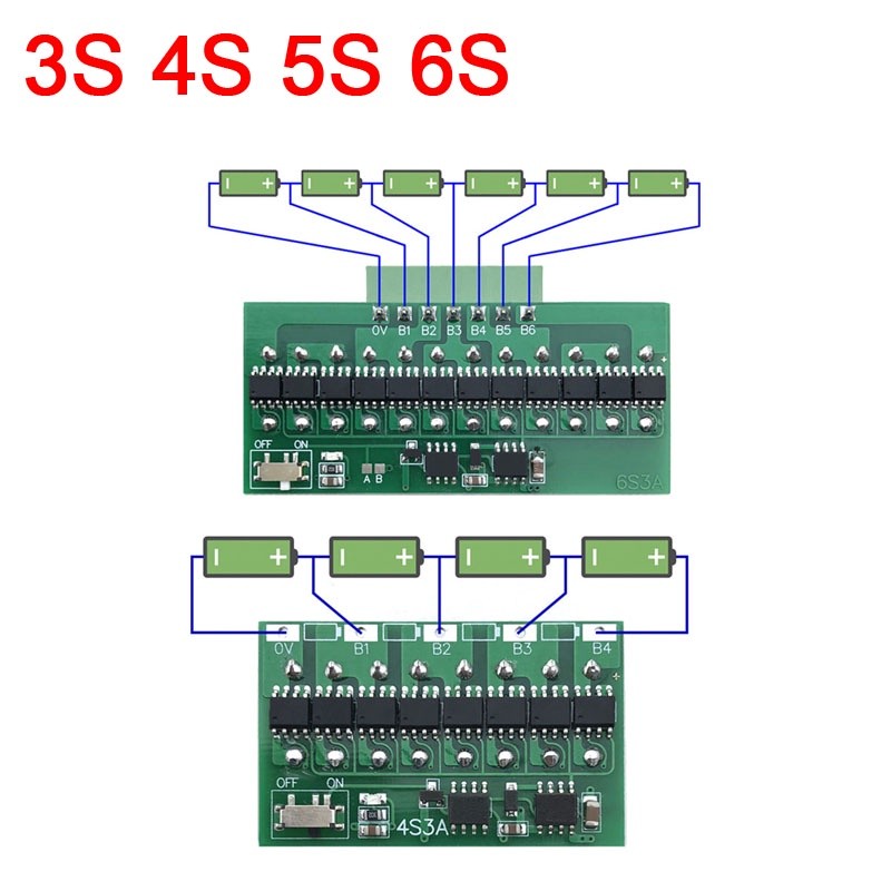 New 3A 6A Active balancer board 3S 4S 5S 6S BMS Energy Transfer balance board Capacitive FOR ...