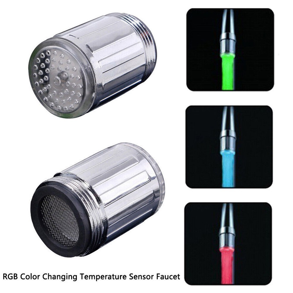 （Big promotion）3 Colour RGB Colour Changing Tap Faucet Kitchen Bathroom ...