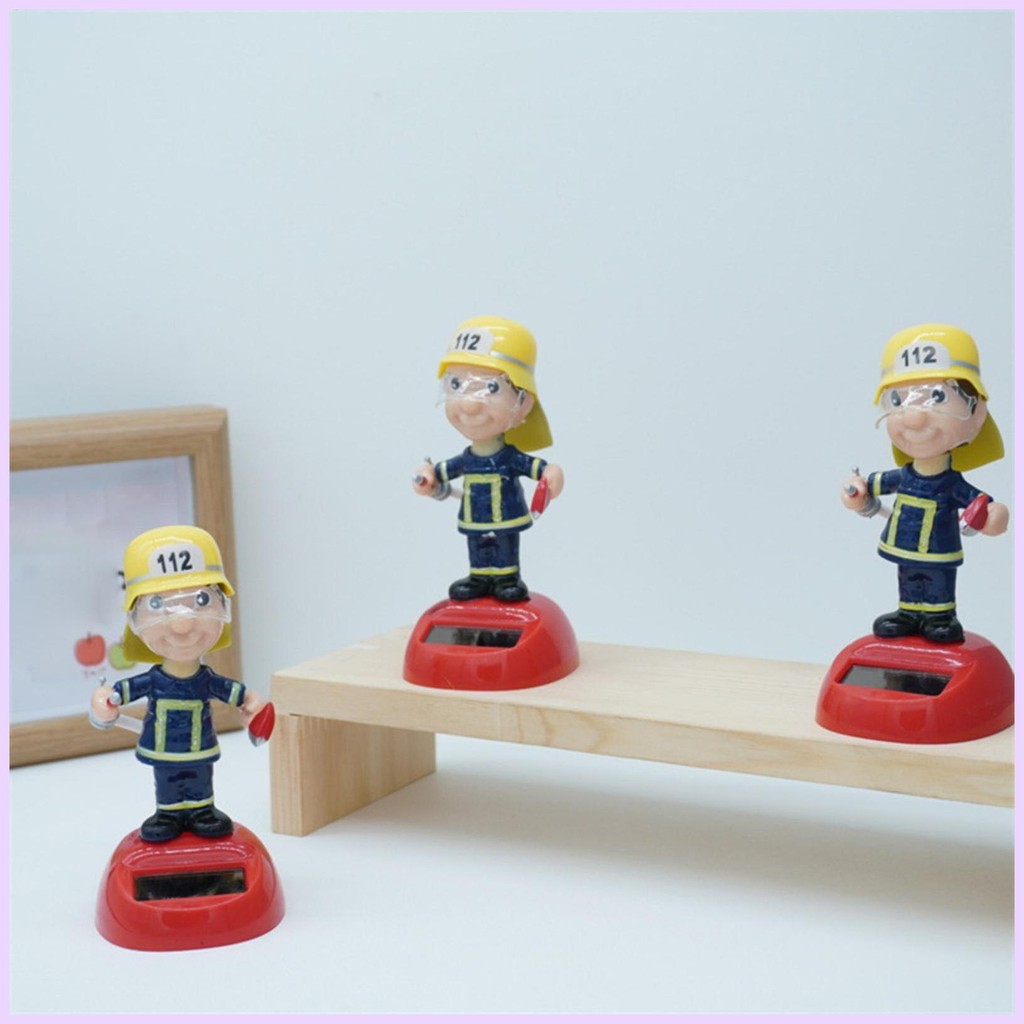 Bobblehead Solar Figurines Solar Dancing Toy Firefighter Novelty Solar ...