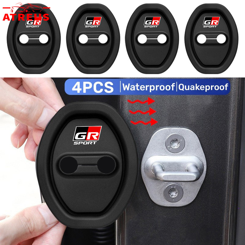 4Pcs Toyota GR Car Door Lock Protection Cover Silicone Door Lock Shock ...