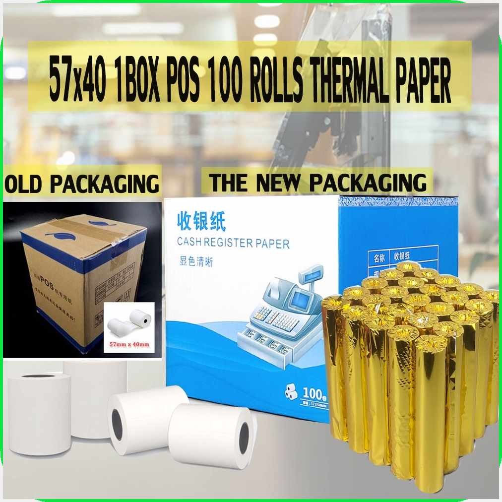100PCS`sl+POS%e{57x40mmm/Volume-X57*50/100/thermal-Qpaper-fSfor ...