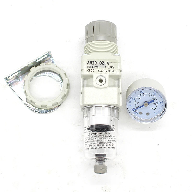 AW20-02-A 1/4 Pneumatic Filter Air Treatment Unit Pressure Regulator ...