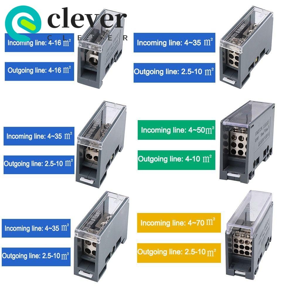 CLEVER Din Rail Terminal Block, ABS/Copper 150A Distribution Box, High ...