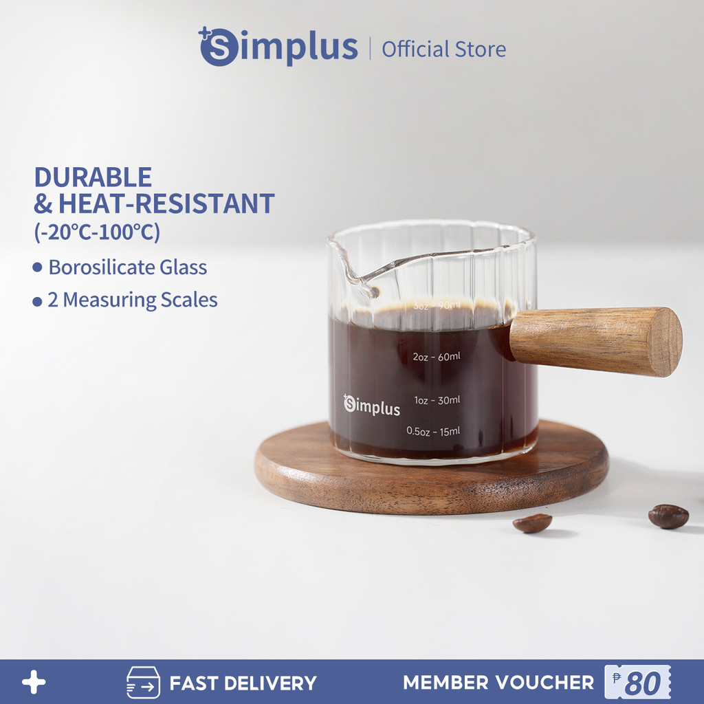 Simplus Espresso Shot Glass Measuring Cup Coffee Cup 90mL High ...