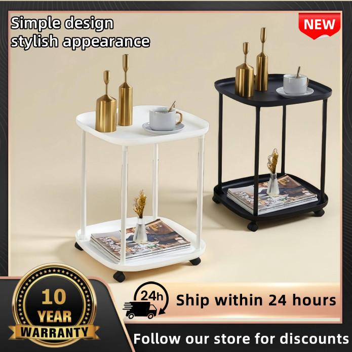 ️[Ready stock]Portable 2-layer mobile coffee table simple table side ...