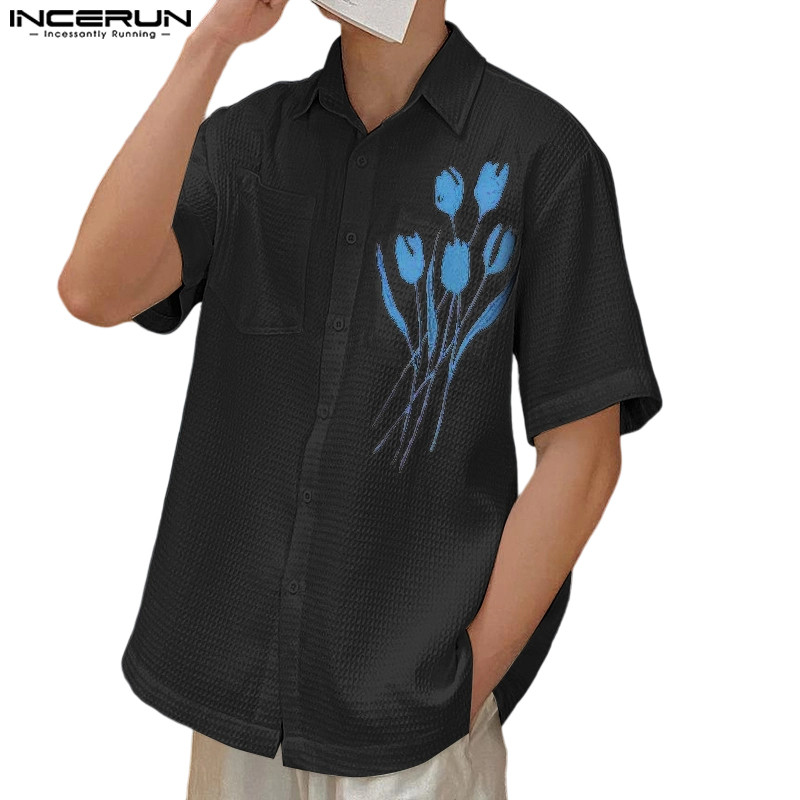 INCERUN Men's Floral Muscle Shirt | Shopee Philippines