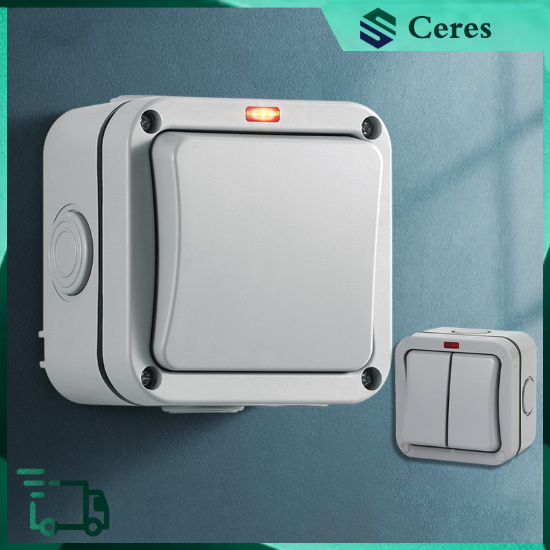 Waterproof Ip66 Outdoor Garden Weatherproof Light Switch Doorbell Push ...