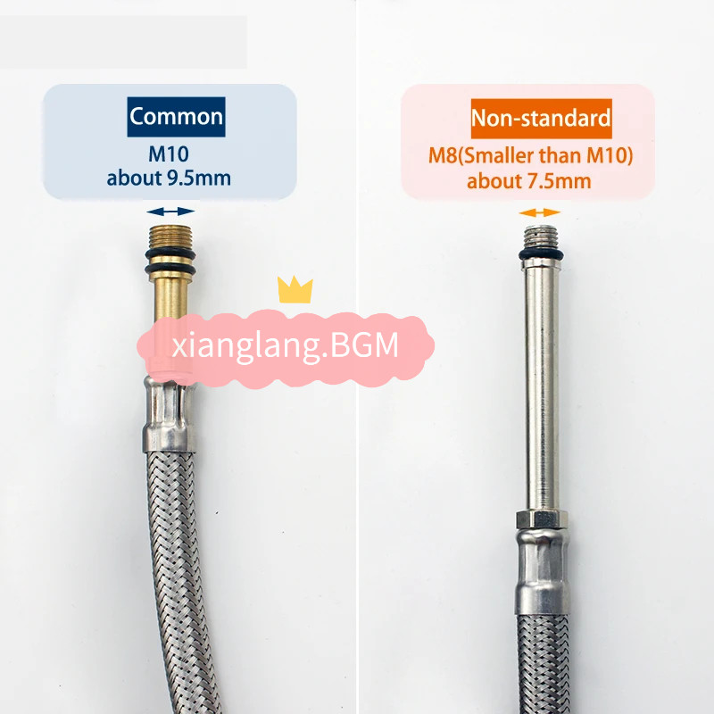 M10/M8 G1/2 Stainless Steel Braided Hose for Faucets Hot and Cold Water ...