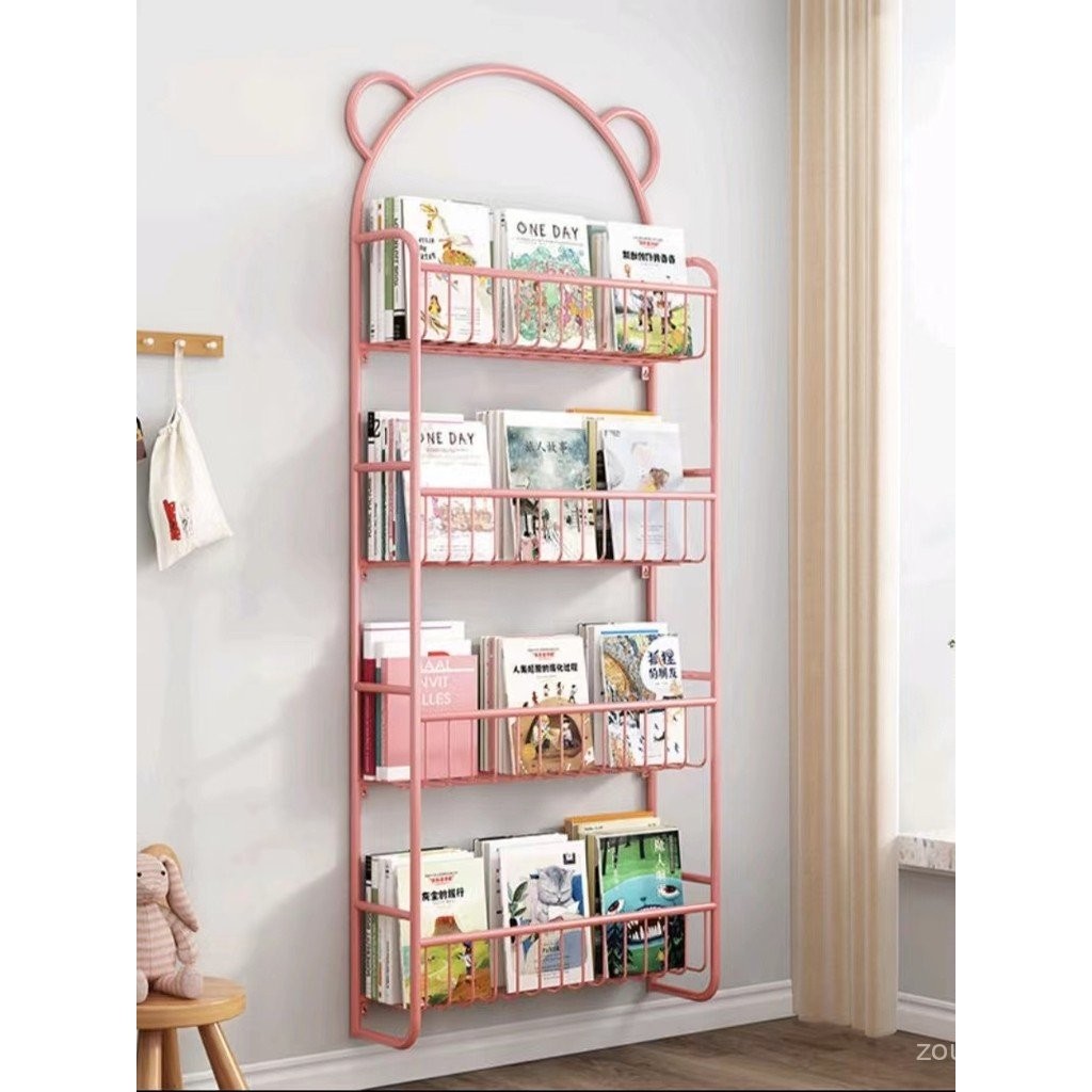 Children's Wall-Mounted Bookshelf Wall Storage Rack Home Simple Iron ...
