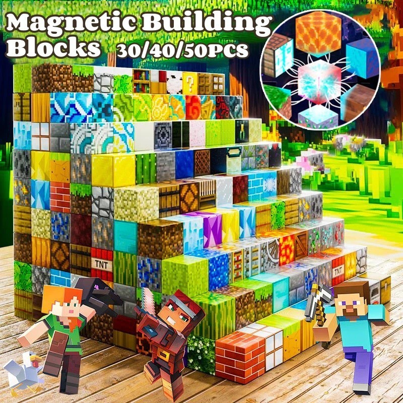 50/100 pcs Magnetic Building Block My World DIY Variety Magnet Cubes ...