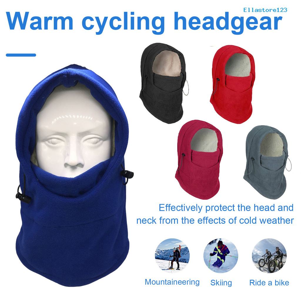 Ellastore123 Women Winter Balaclava Hat with Integrated Scarf Thick ...